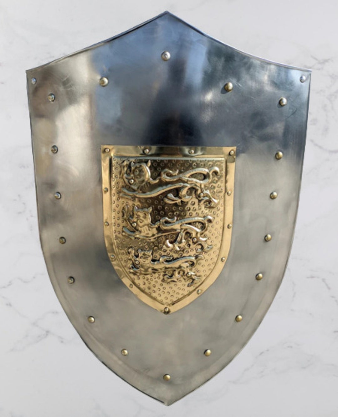 Silver Toledo Handcrafted Metal Engraved Metal Shield Real Medieval ...