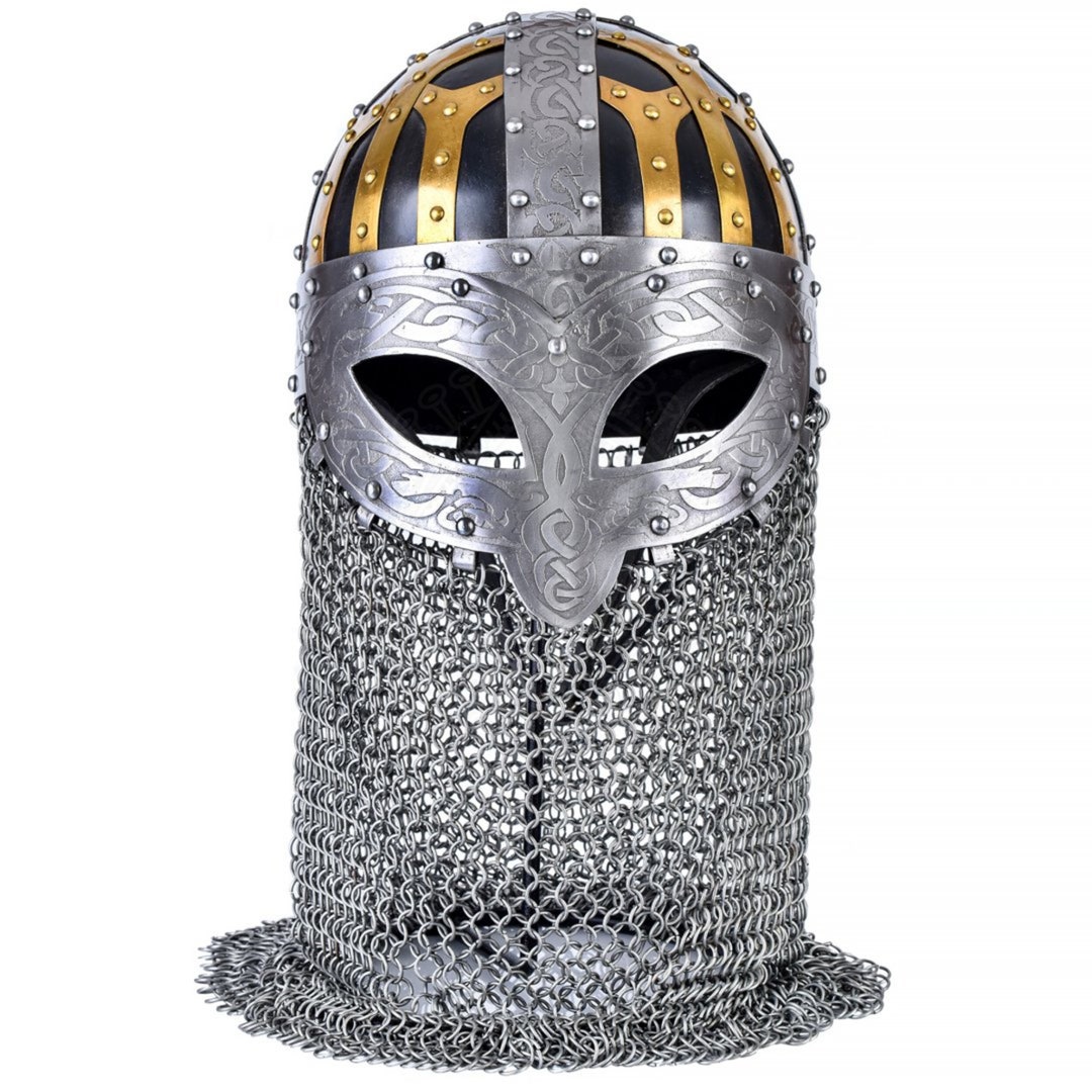 Medieval Norman Viking Chainmail Helmet, Battle Warrior Chainmail Armor ...