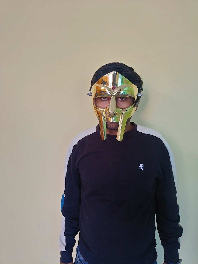 MF Doom Gladiator Mask Mad-villain Golden Finish Brass Face Armor ...