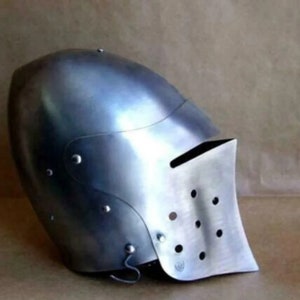 Steel Medieval Italian Bascinet helmet, Medieval Combat Helmet great ...