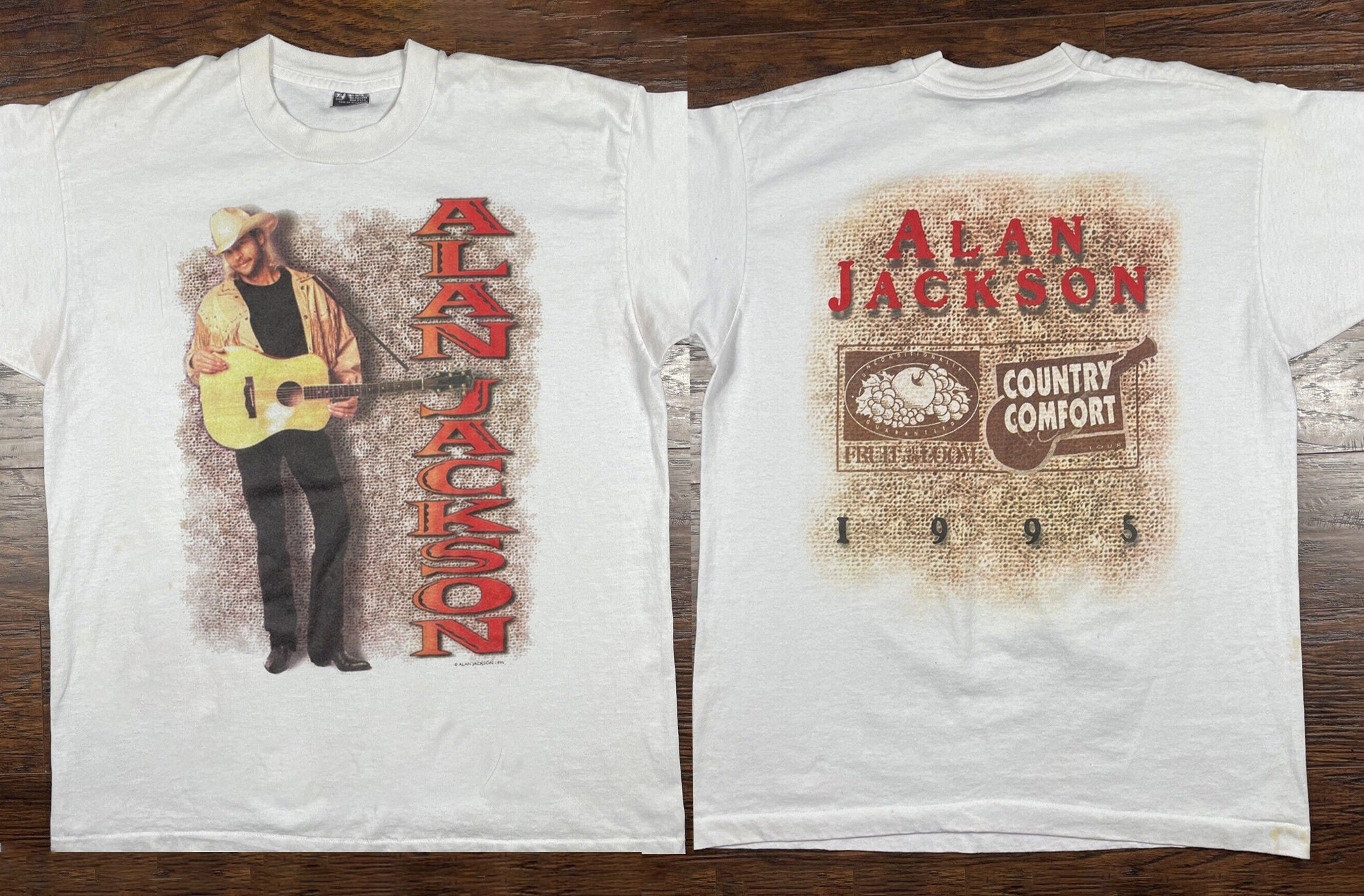 Alan Jackson On Tour 1995 T-Shirt, 90s Alan Jackson Country Music Tour ...