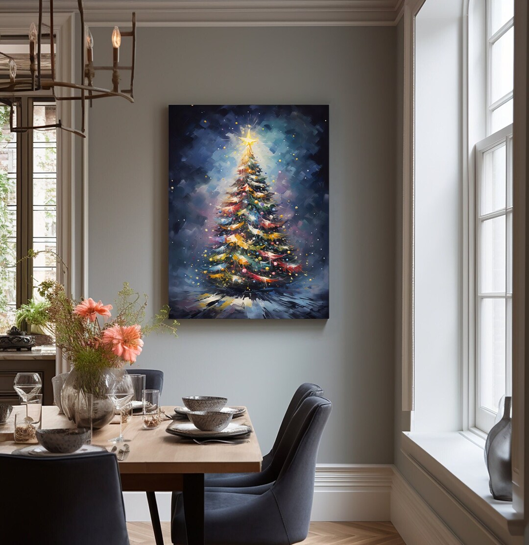 Colorful Christmas Tree – Christmas Art Prints on Poster or Canvas ...