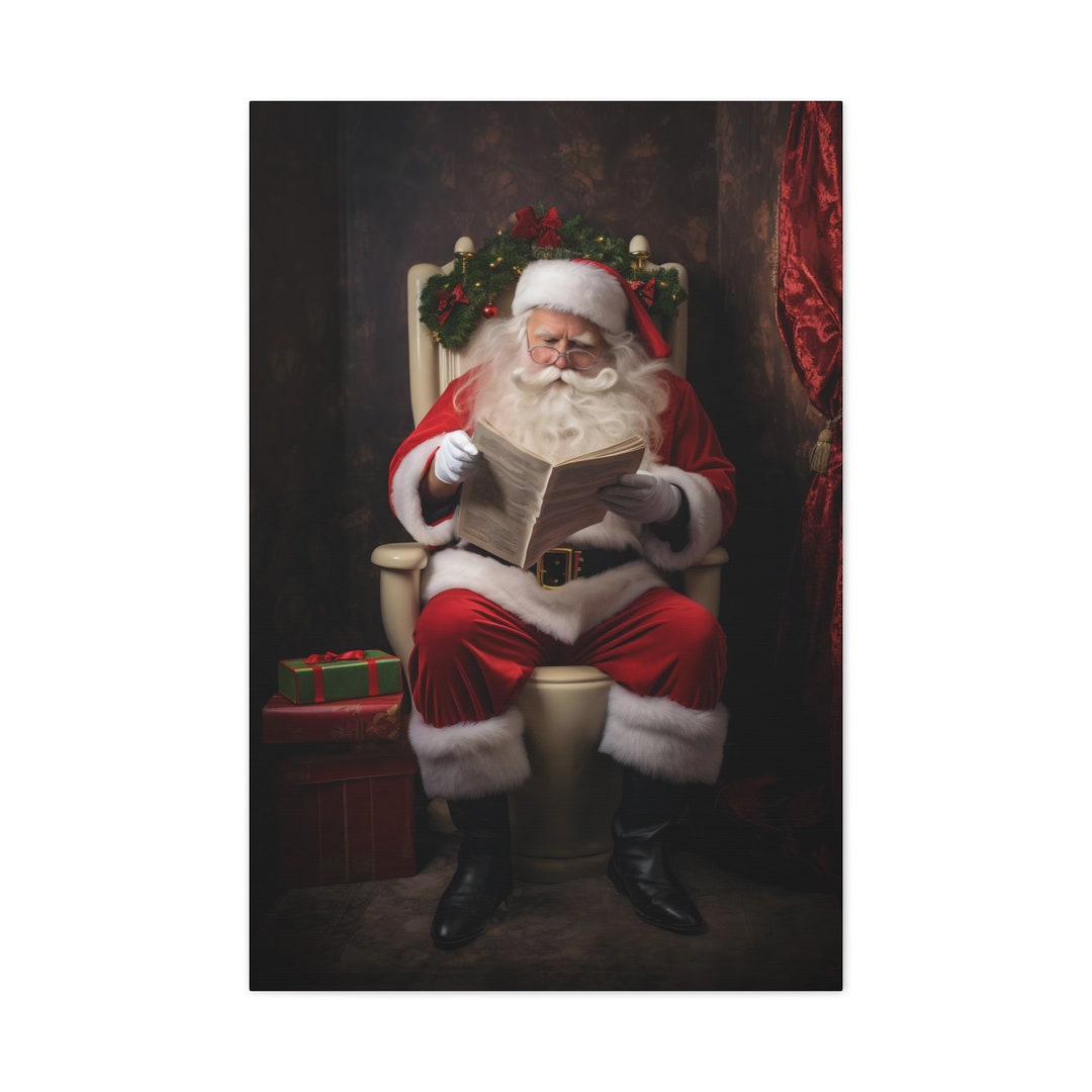 Santa Taking a Break Christmas Art Prints on Poster or Canvas Funny ...