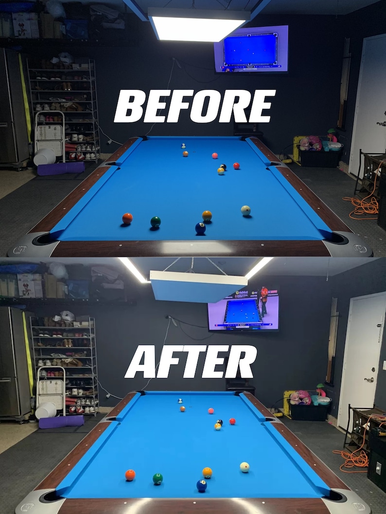 7ft-perimeter LED Billiard Pool Table Light - Modern Design Game Room ...