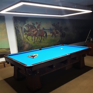 9ft-perimeter LED Billiard Pool Table Light - Modern Design Game Room ...