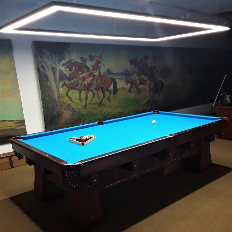 9ft-perimeter LED Billiard Pool Table Light - Modern Design Game Room ...