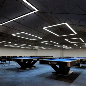 9ft-perimeter LED Billiard Pool Table Light - Modern Design Game Room ...