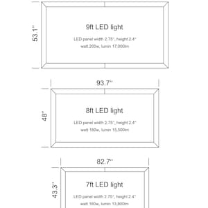 Modern LED Pool Table Light 7' 8' 9' Perimeter Billiard Lighting Table ...