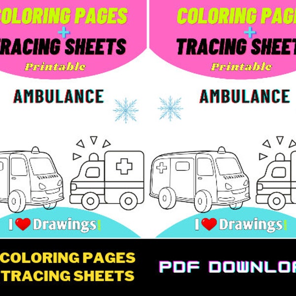 Ambulance Coloring Book - Etsy