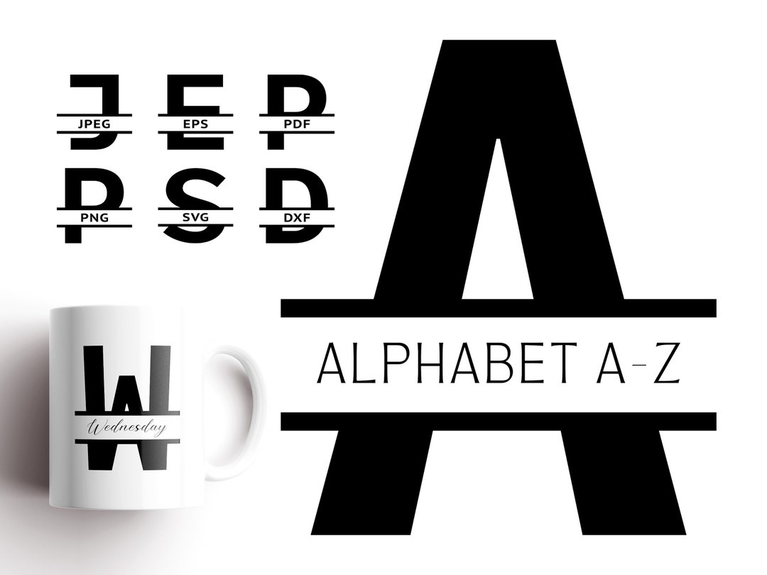 Split Monogram Alphabet | Split Letter SVG | Alphabet PNG | A-Z Letters ...