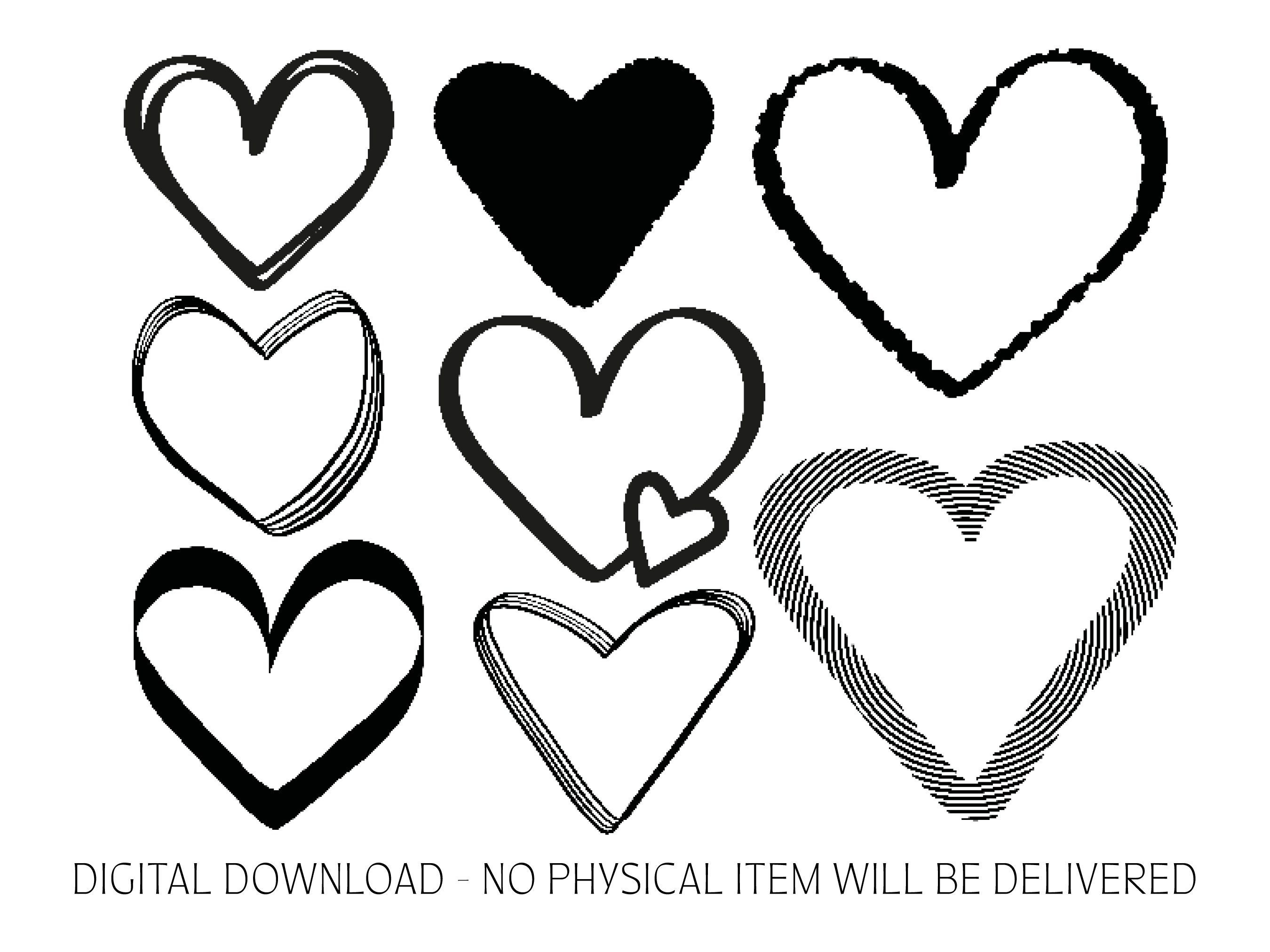 Corazón SVG Paquete / Corazón PNG / Doodle Corazón svg / Arte - Etsy España