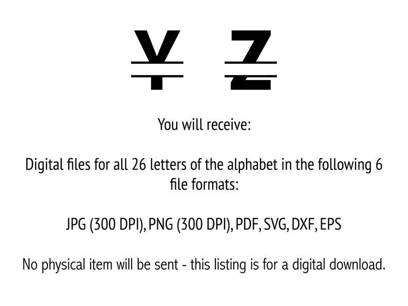 Split Monogram Alphabet | Split Letter SVG | Alphabet PNG | A-Z Letters ...