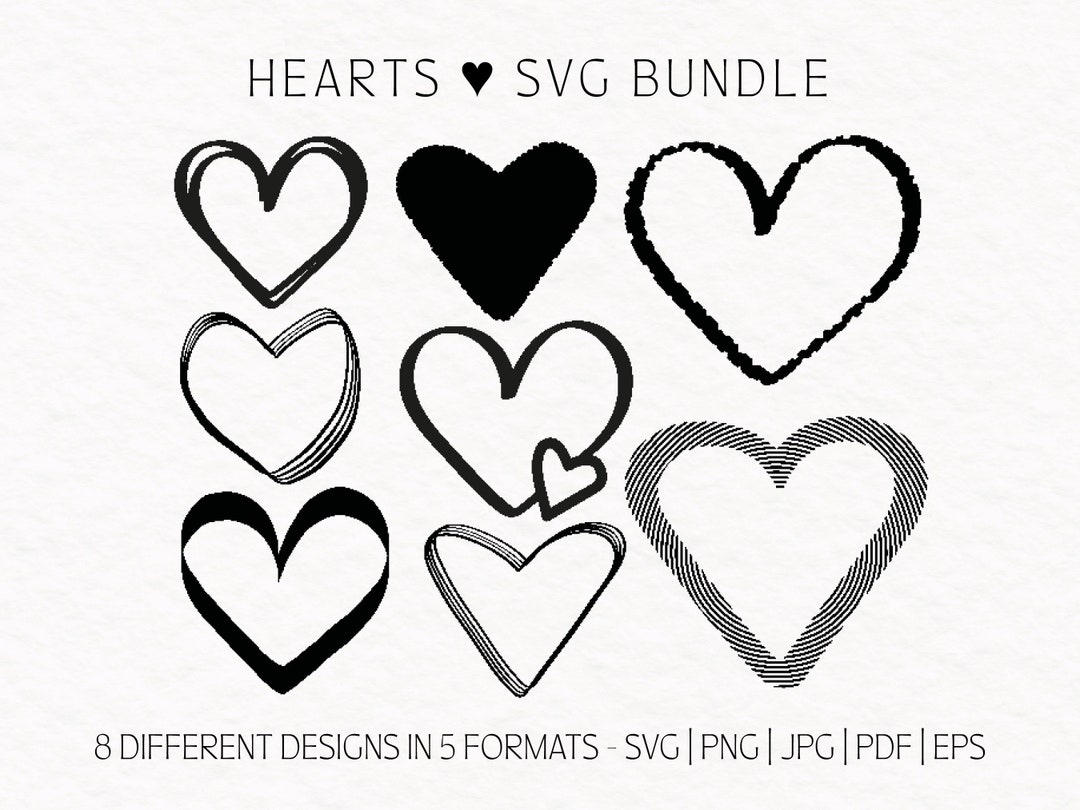 Heart SVG Bundle | Heart PNG | Doodle Heart Svg | Line Art Heart Svg ...