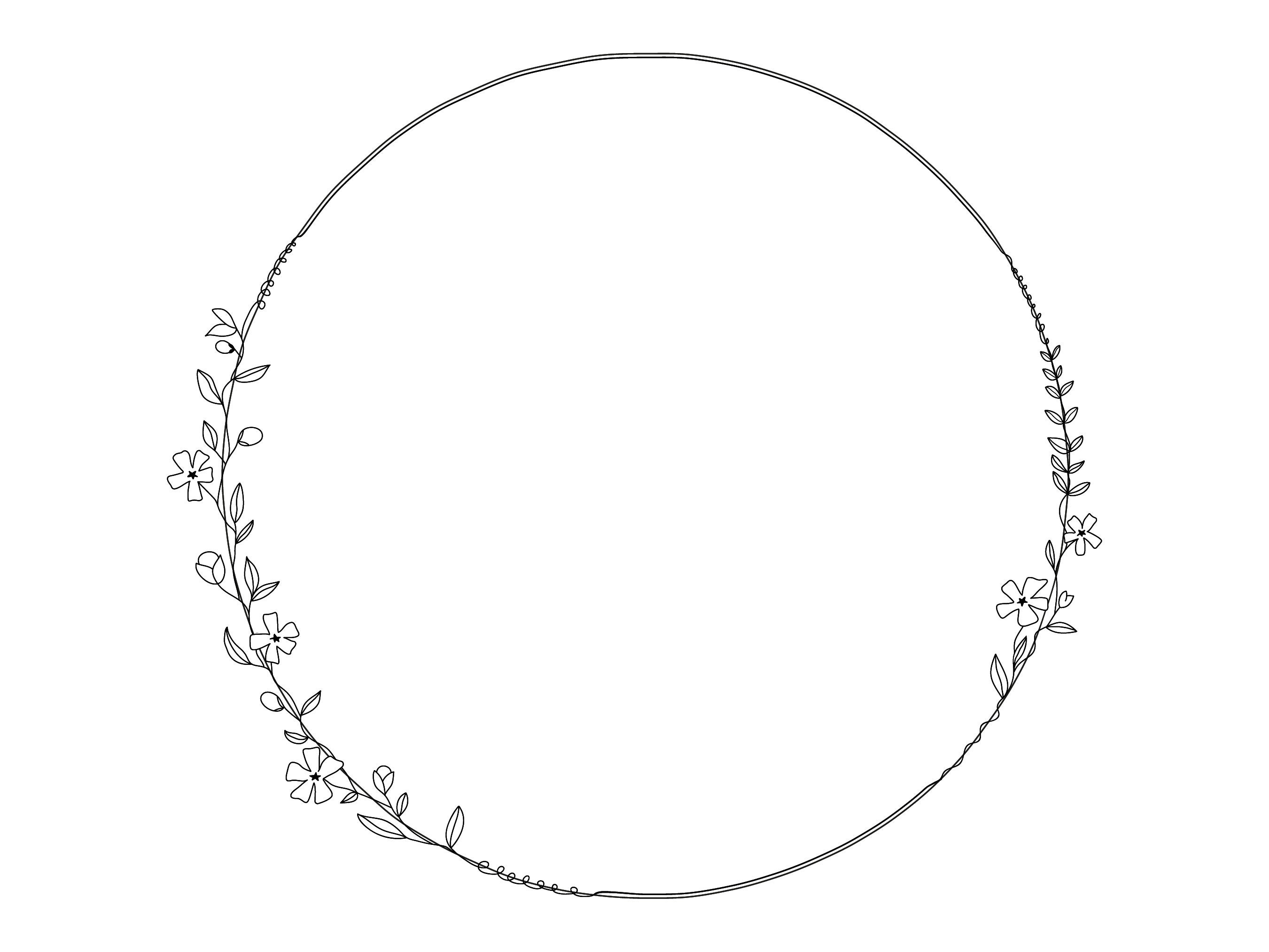 Minimalist Floral Wreath | Wreath SVG | Wedding SVG | Elegant Flower ...