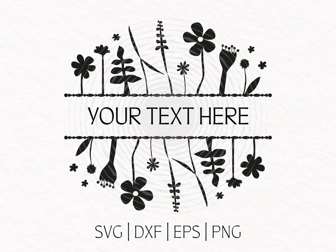 Flower Border | Split Floral Frame SVG | Floral Border SVG | Split ...