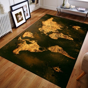 World Map World Map Rug Home Decor Rug Living Room Rug - Etsy