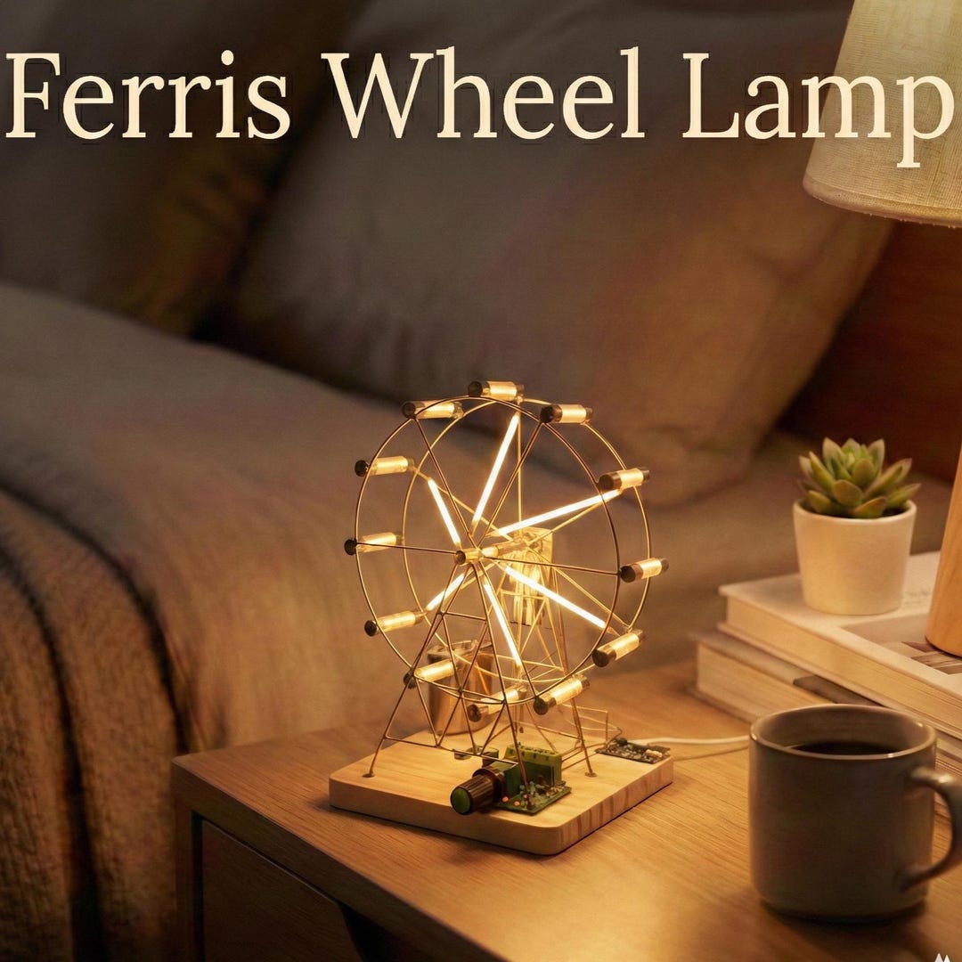 DIY Ferris Wheel Lamp, Golden Metal, Steampunk Desk Light - Etsy