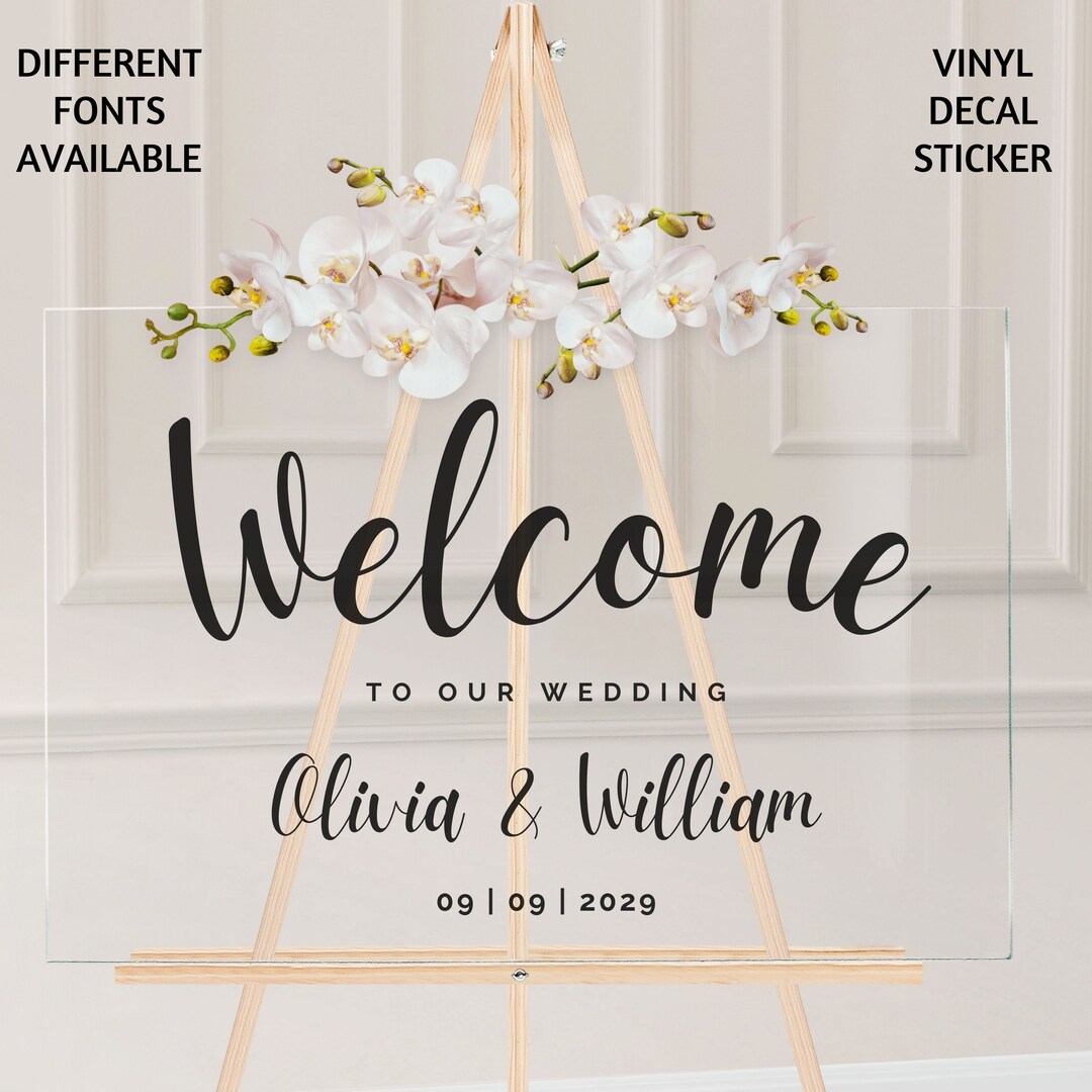 Custom Wedding Welcome Sign | Vinyl Decal Sticker | Welcome Sign ...