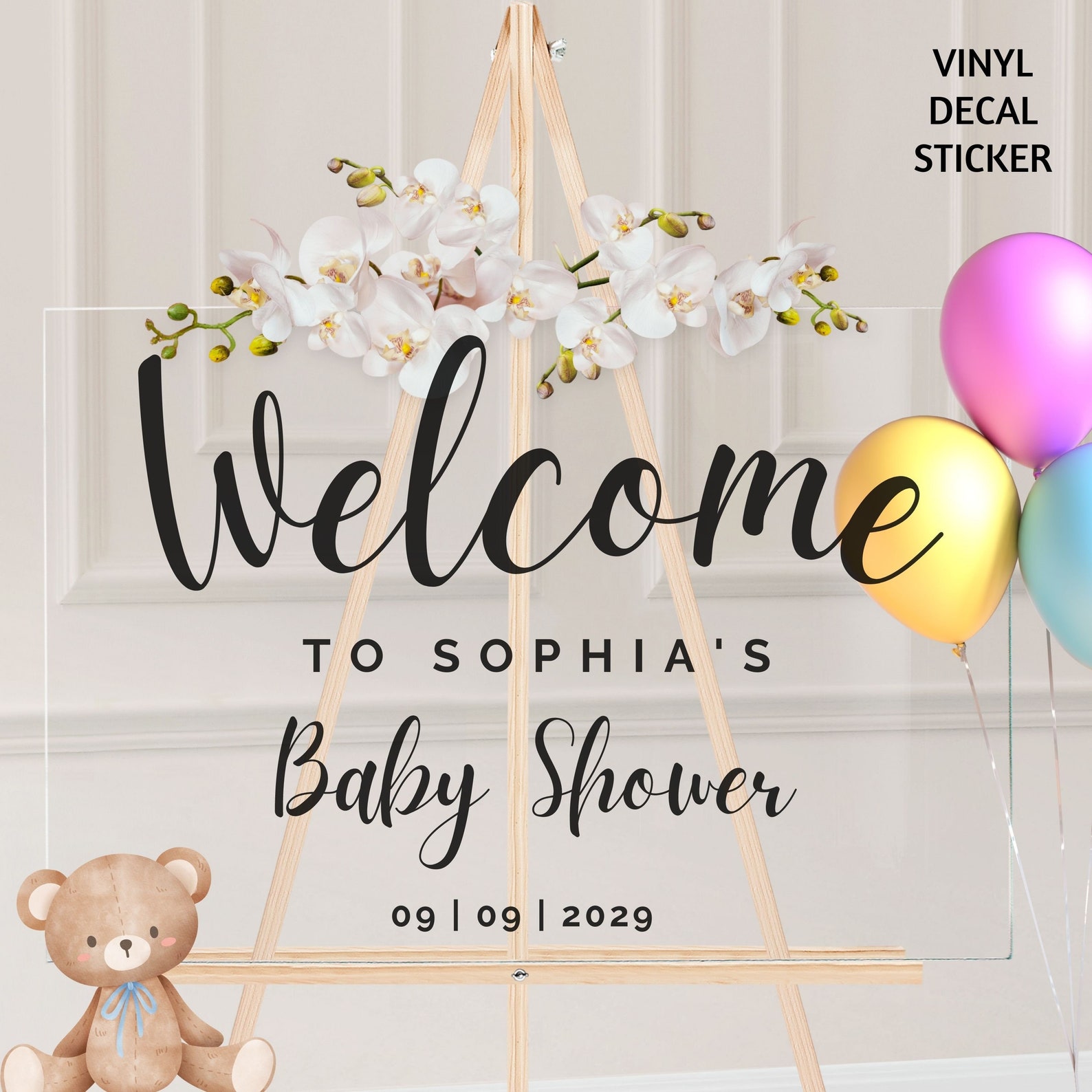 Baby Shower Welcome Sign Vinyl Decal Sticker Baby Welcome Sign Baby ...