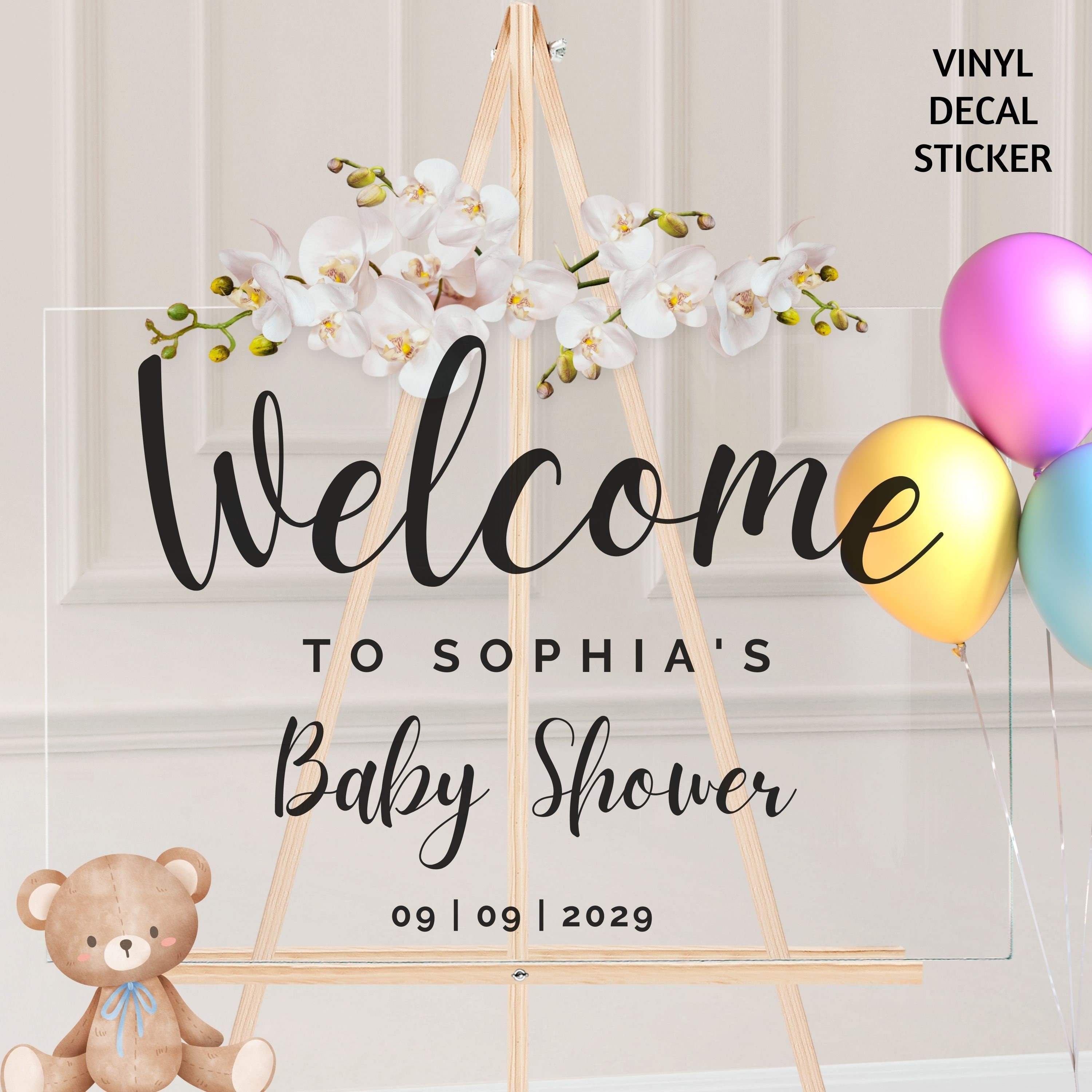 Baby Shower Welcome Sign Vinyl Decal Sticker Baby Welcome Sign Baby ...