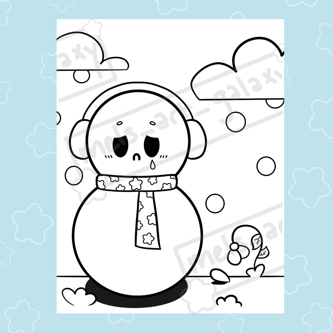 Cute Snowmen Coloring Pages, Mini Coloring Set, Digital and Printable ...