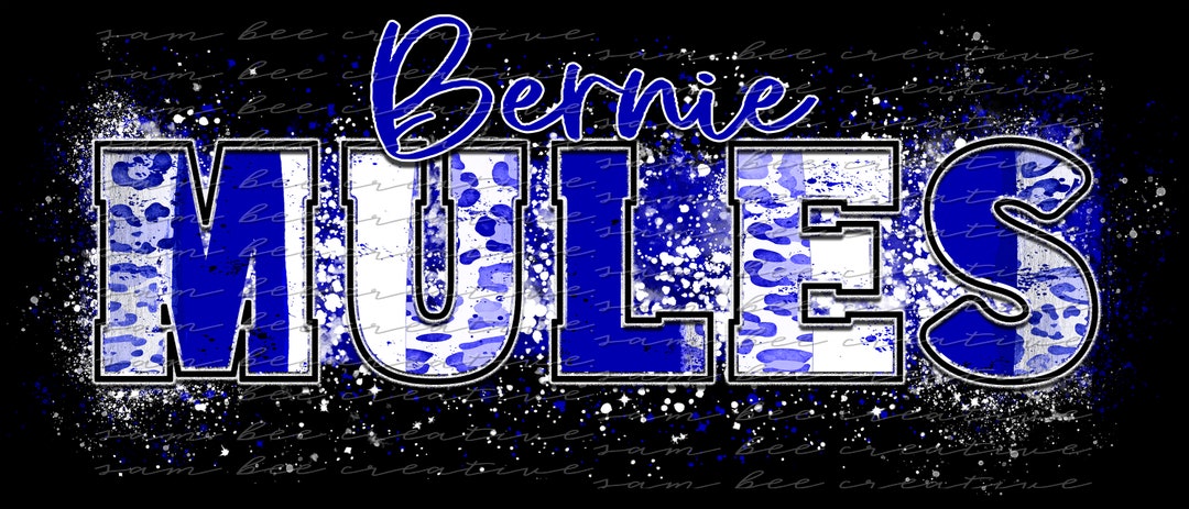 Bernie Mules Brush Stroke Digital Design/football Baseball Softball ...