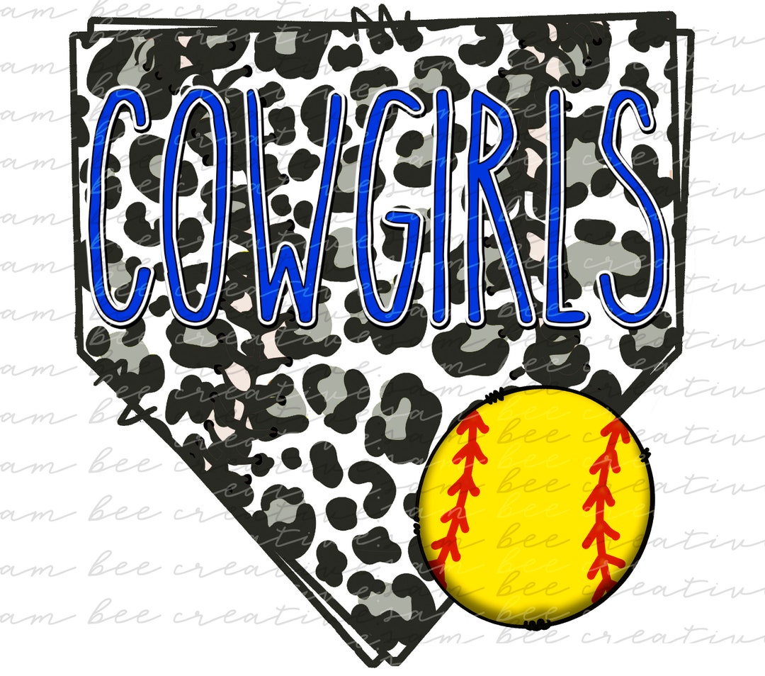 Cowgirls Softball Home Plate Digital Design / Leopard Cheetah Game Day ...