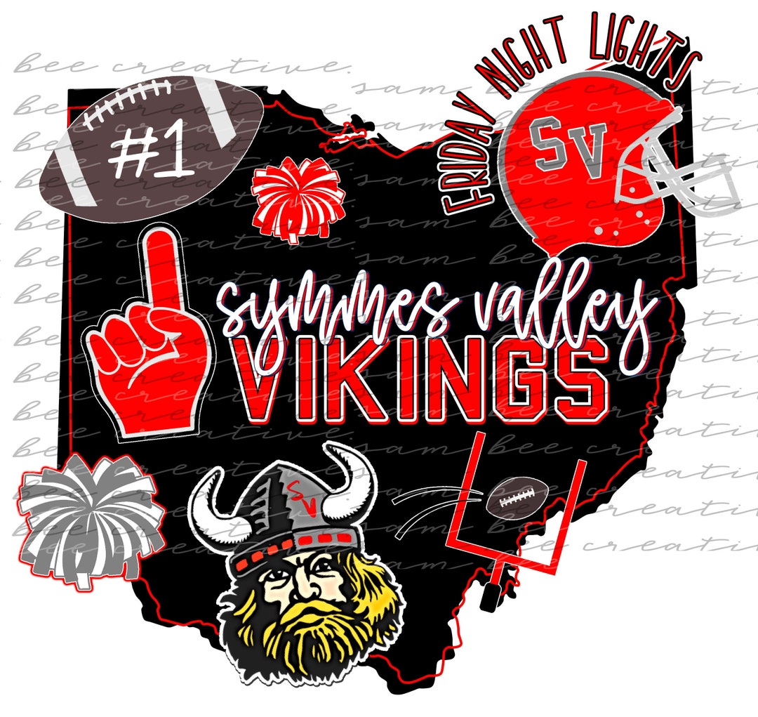 Symmes Valley Vikings Ohio Football Digital Design/ School Spirit Small ...