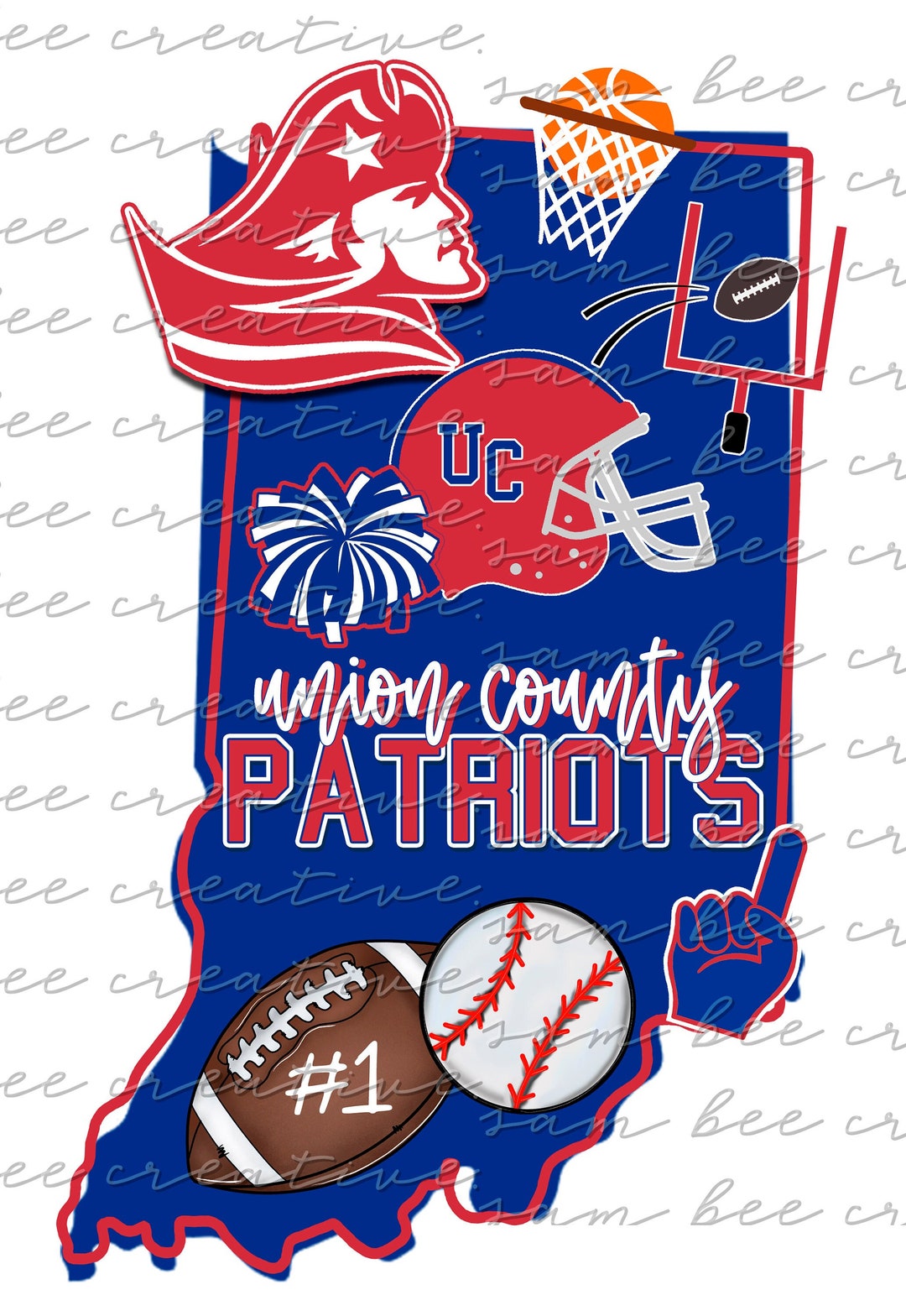 Union County Indiana Patriots State Pride Digital Design / Sublimation ...