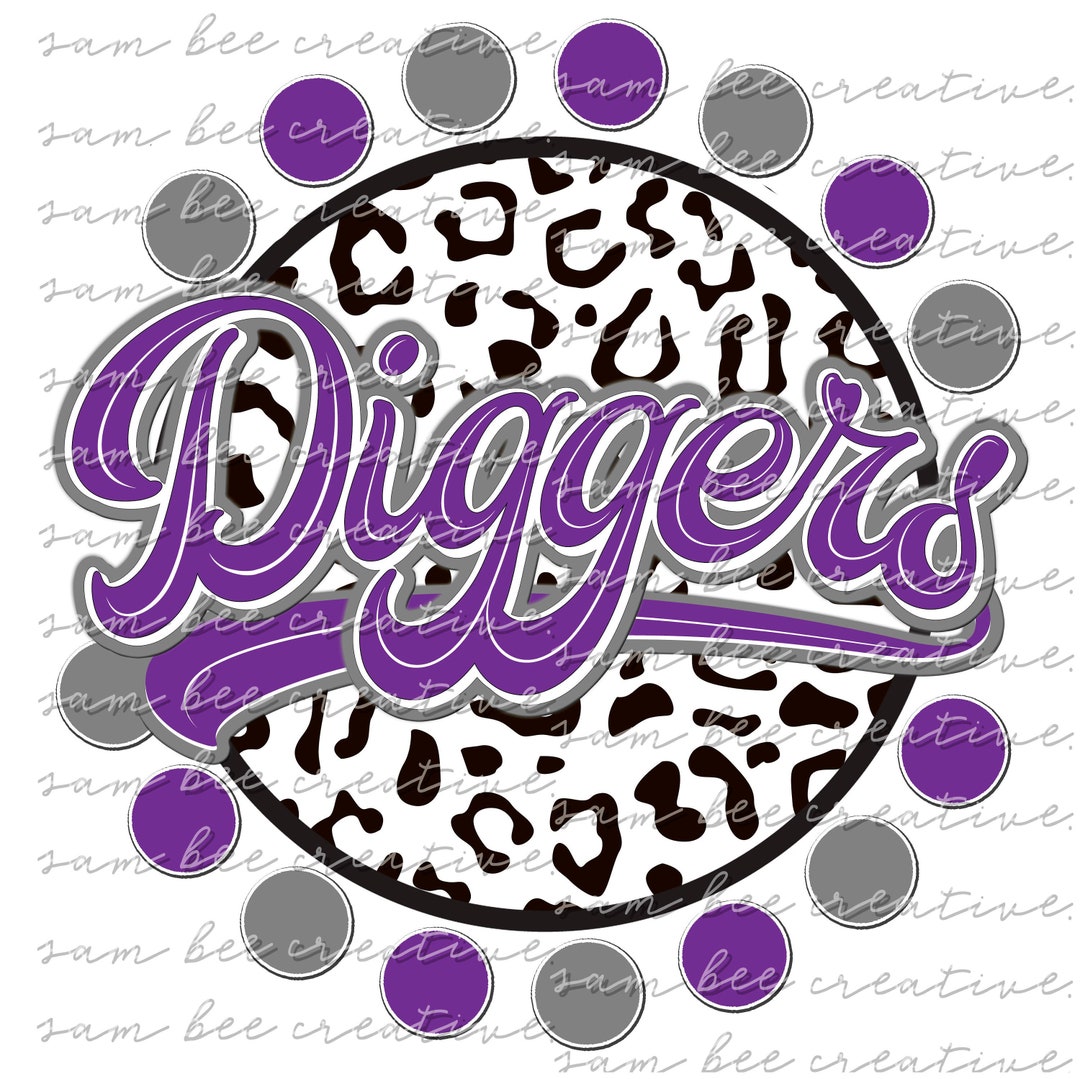 Diggers Leopard Print Game Day Digital Design / Cheetah Baseball ...