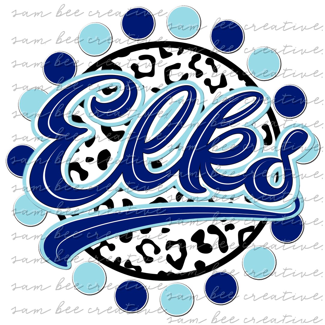 Elks Leopard Round Game Day Digital Design / Sublimation Png File ...