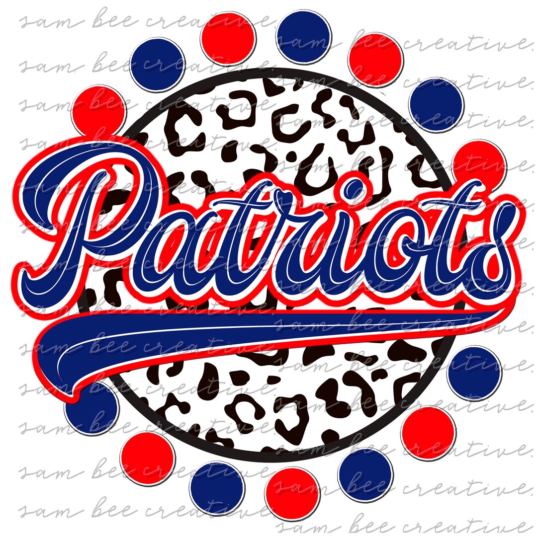 Patriots Leopard Round Game Day Digital Design / Sublimation Png File ...