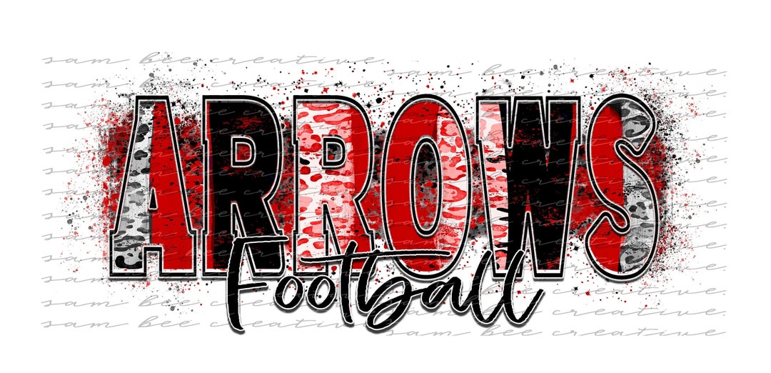 Arrows Football Game Day Digital Design / Red White Black Leopard ...