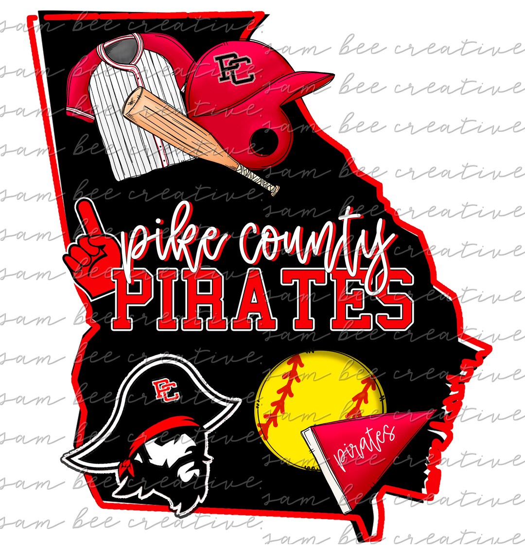 Pike County Pirates Georgia GA State Pride Design Softball ...