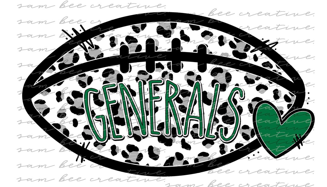 Generals Leopard Football Digital Design / Go Generals Football Design ...