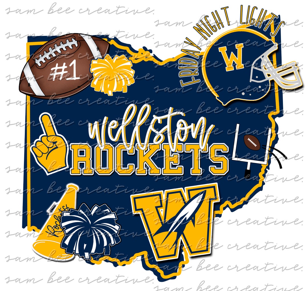 Wellston Rockets Ohio Football Digital Design / School Spirit Small ...