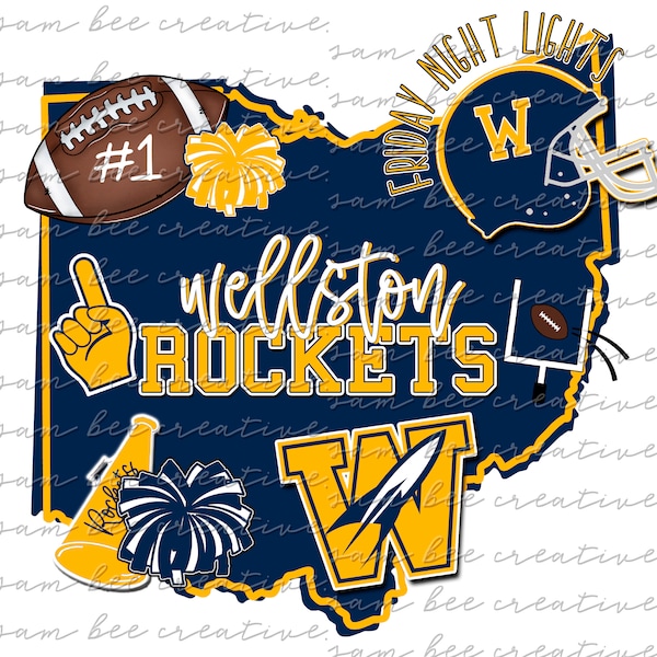 Wellston Rocket Football Png - Etsy
