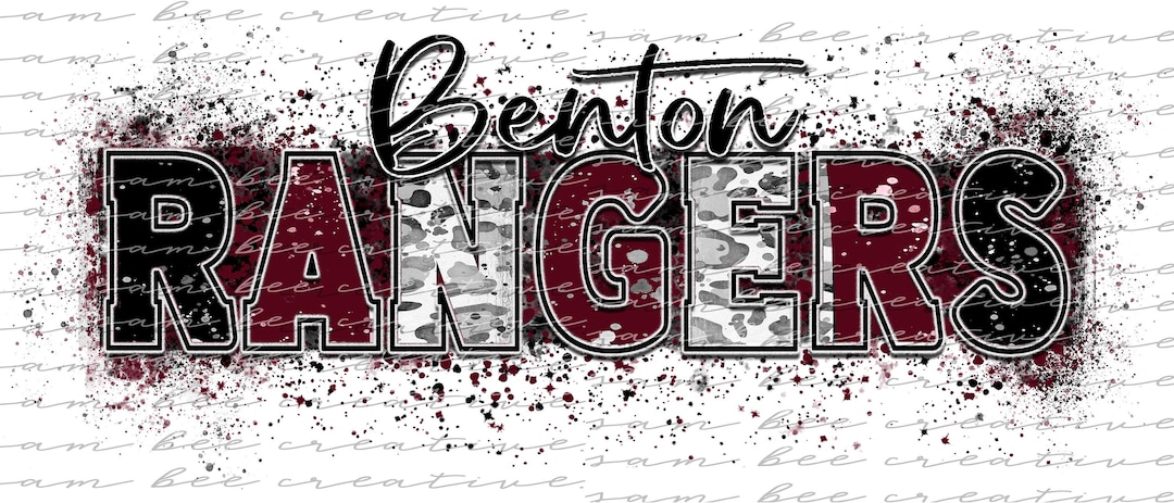 Benton Rangers Leopard Brush Stroke Digital Design / Baseball Football ...