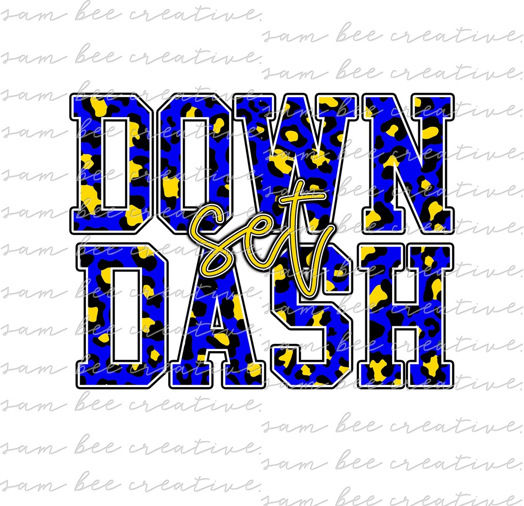 Down Set Dash Digital Design / Leopard Pattern Cheetah Print Game Day ...