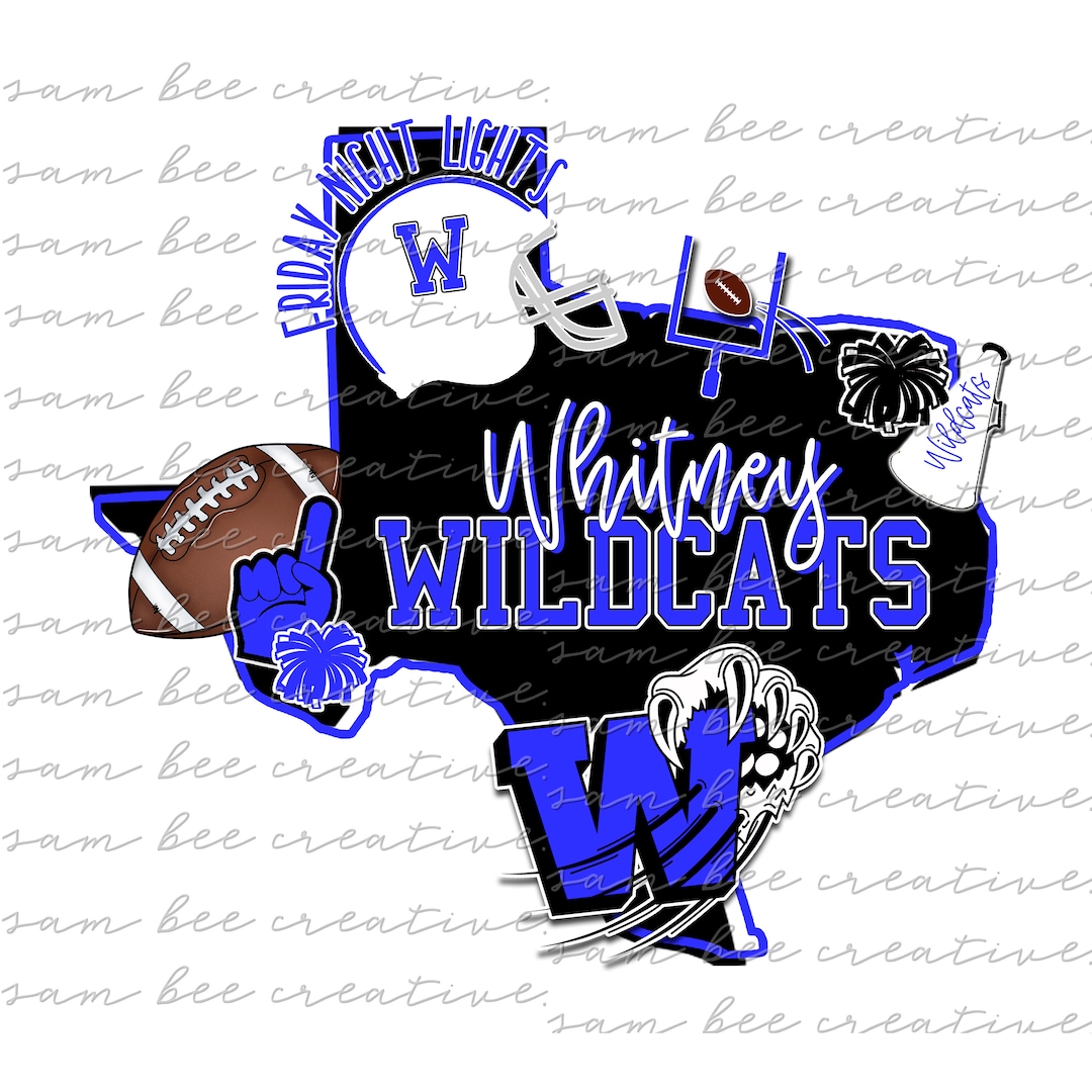 Whitney Wildcats Texas Football Digital Design / School Spirit Small ...