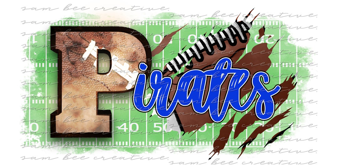 Pirates Football Digital Design / Distressed Ripped Football and Field ...