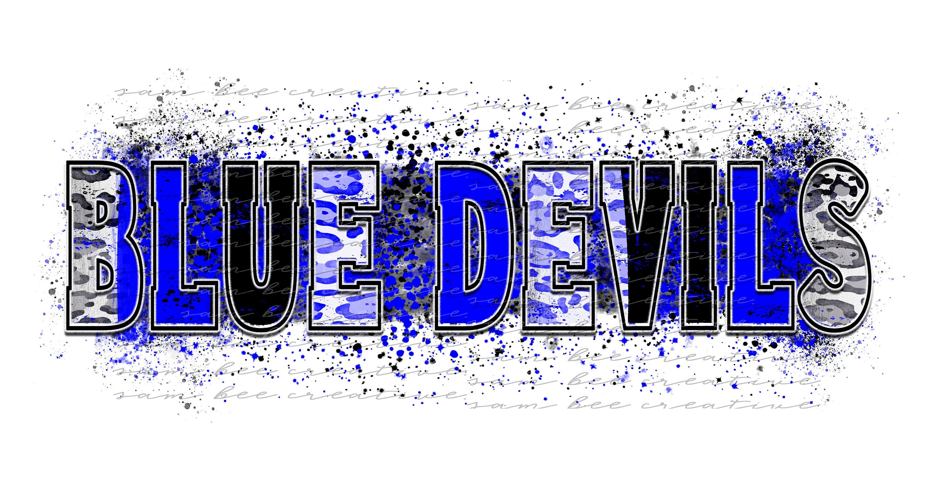 Blue Devils Leopard Brush Stroke Paint Splatter Digital Design - Etsy