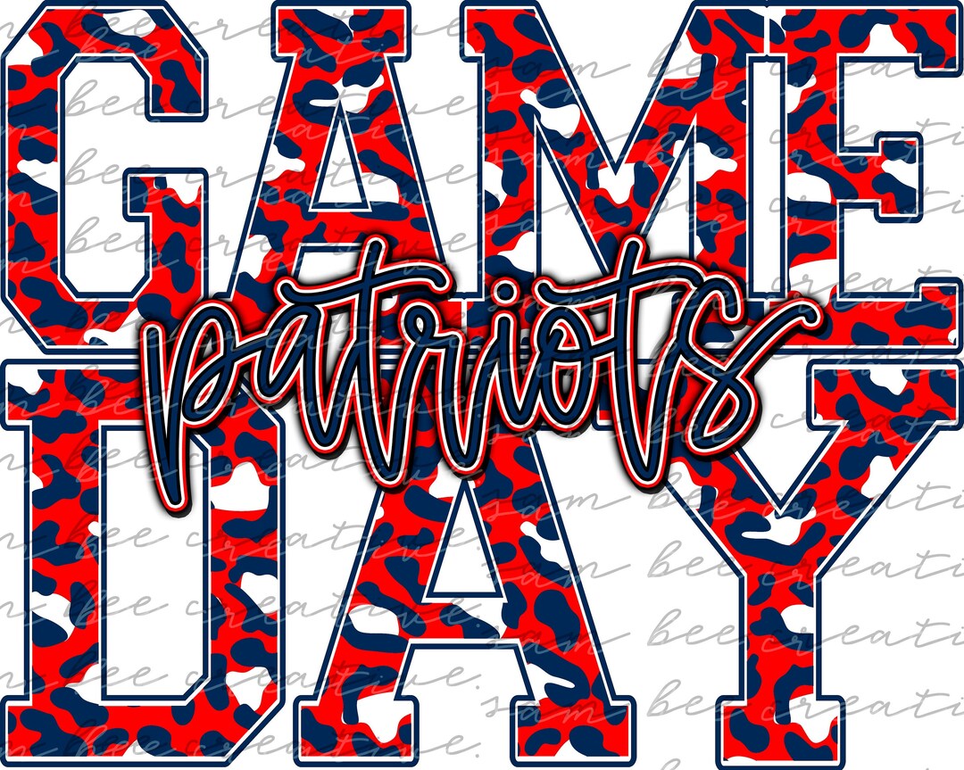 Patriots Leopard Game Day Digital Design / Sublimation Png File ...