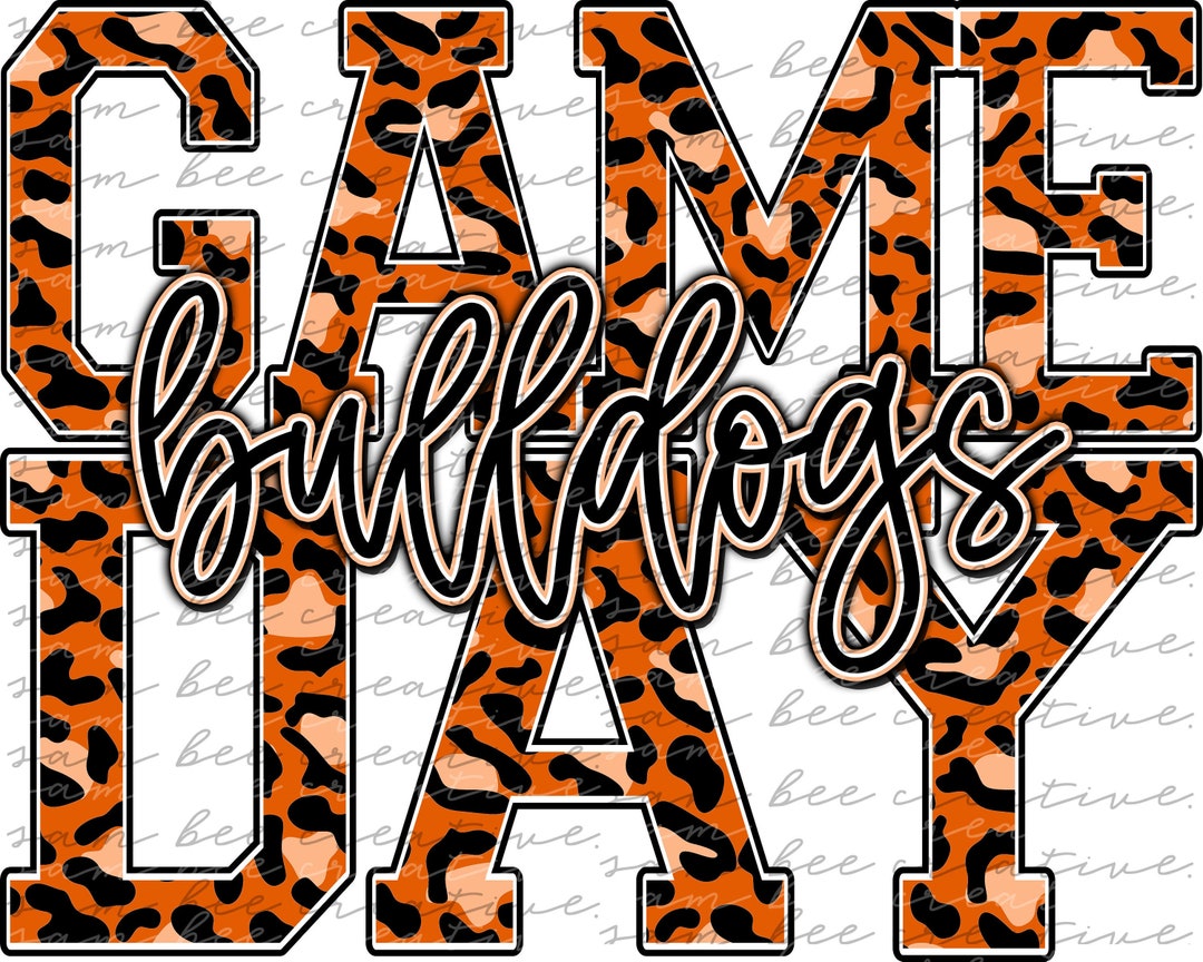 Bulldogs Game Day Digital Design / Leopard Cheetah Print / Sublimation ...