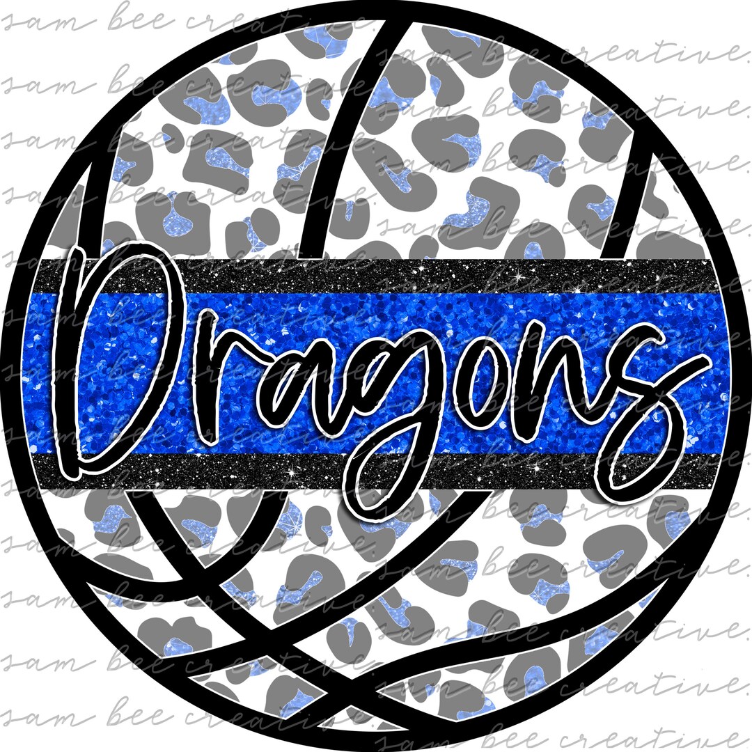 Dragons Leopard Glitter Basketball Game Day Digital Design / Bears ...