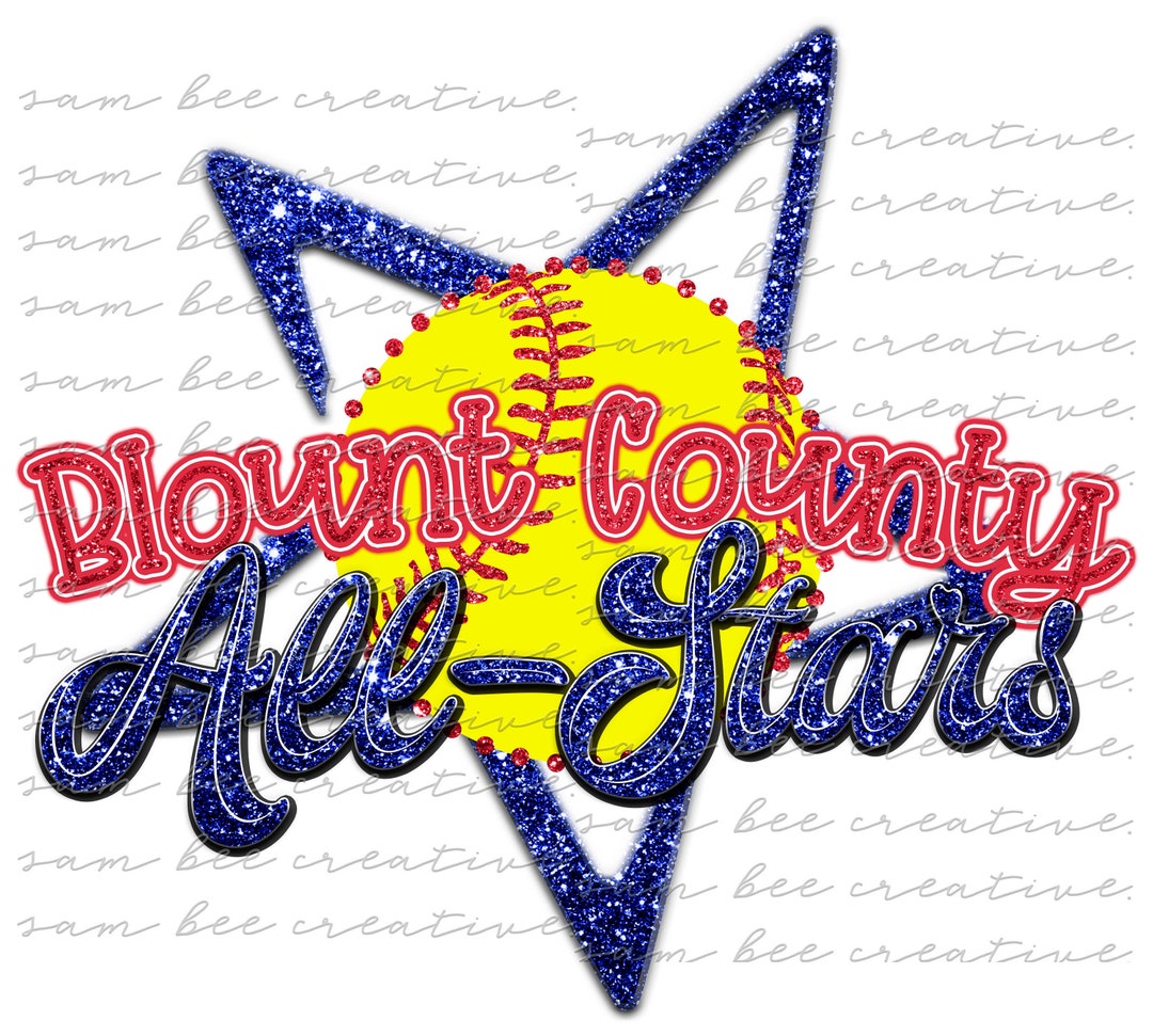 All Stars Softball Digital Design / Glitter Game Day / Sublimation Png ...