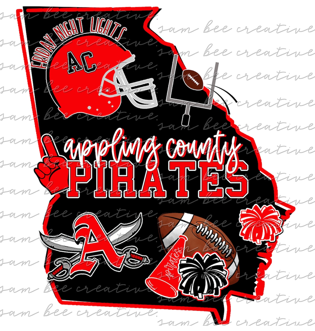 Appling County Pirates Georgia GA State Pride Design Football ...