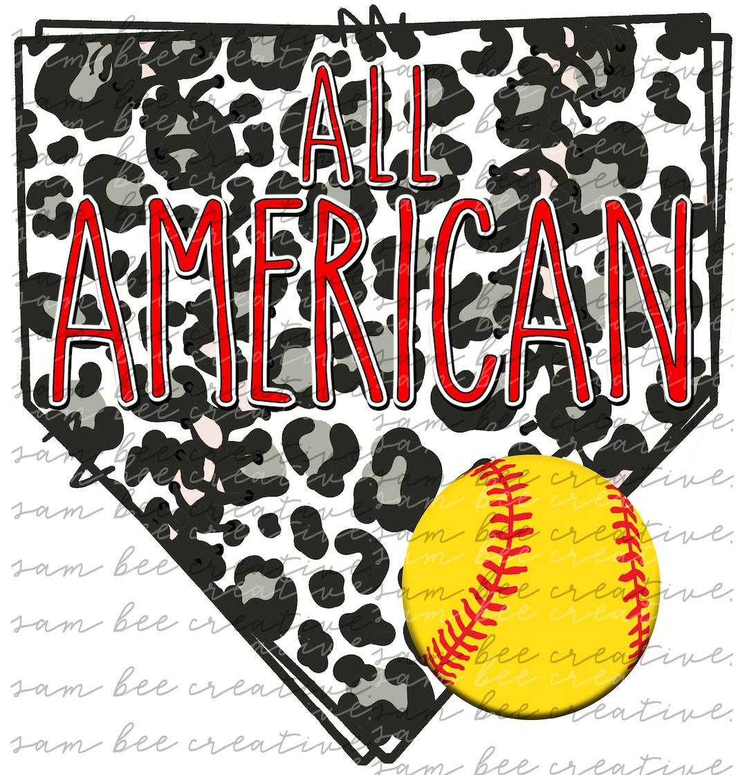 All American Softball Home Plate Digital Design / Leopard Game Day ...