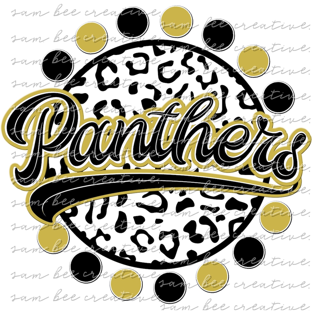 Panthers Leopard Print Digital Design / Cheetah Game Day Baseball ...
