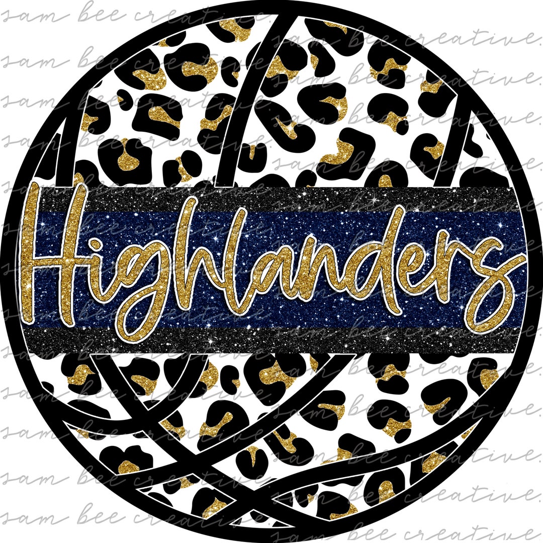 Highlanders Leopard Glitter Basketball Game Day Digital Design ...